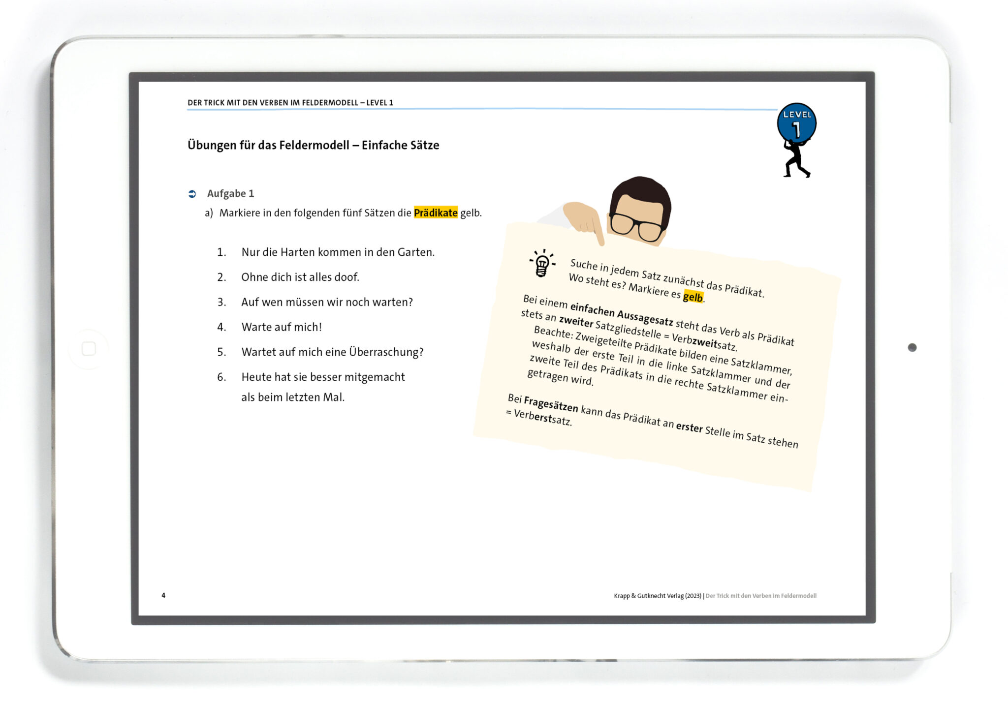 Der Trick mit den Verben im Feldermodell – Trainingsheft PDF
